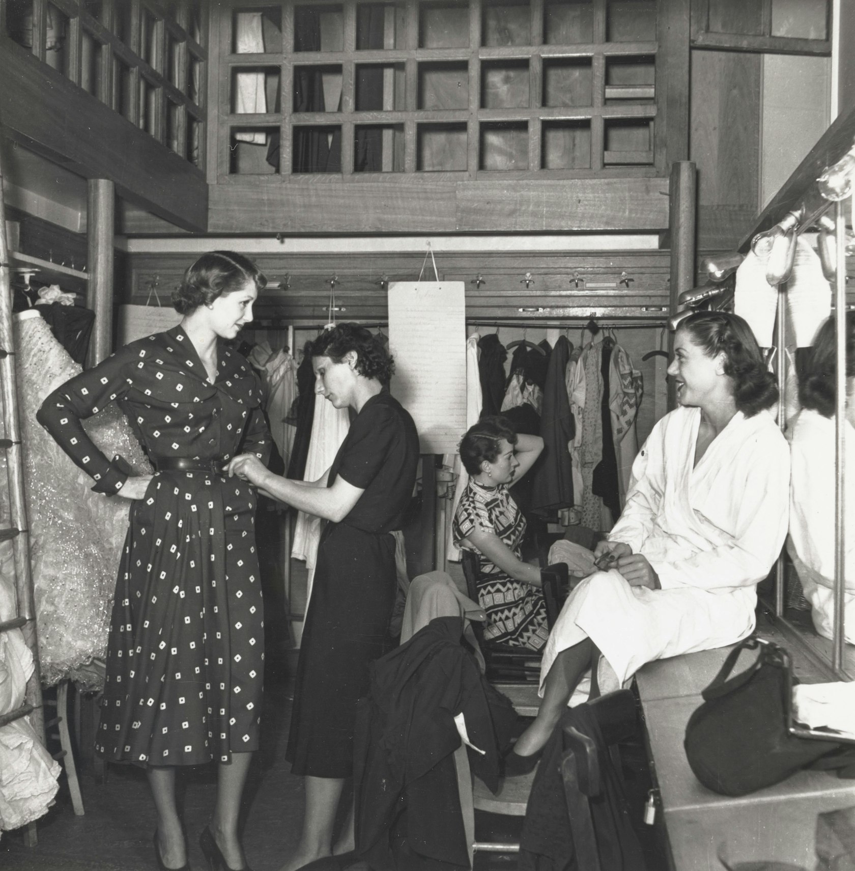 The models’ dressing room