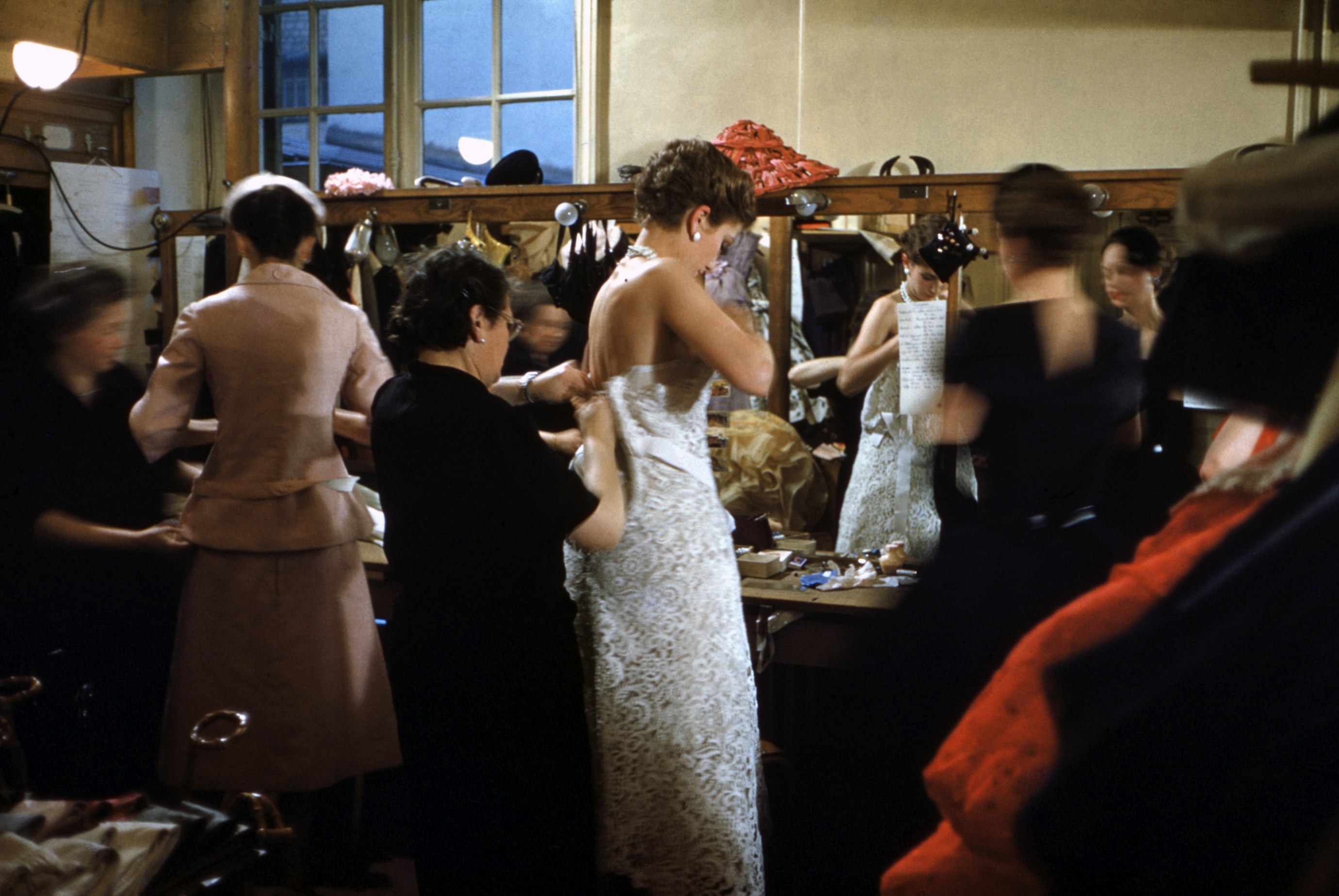 The models’ dressing room