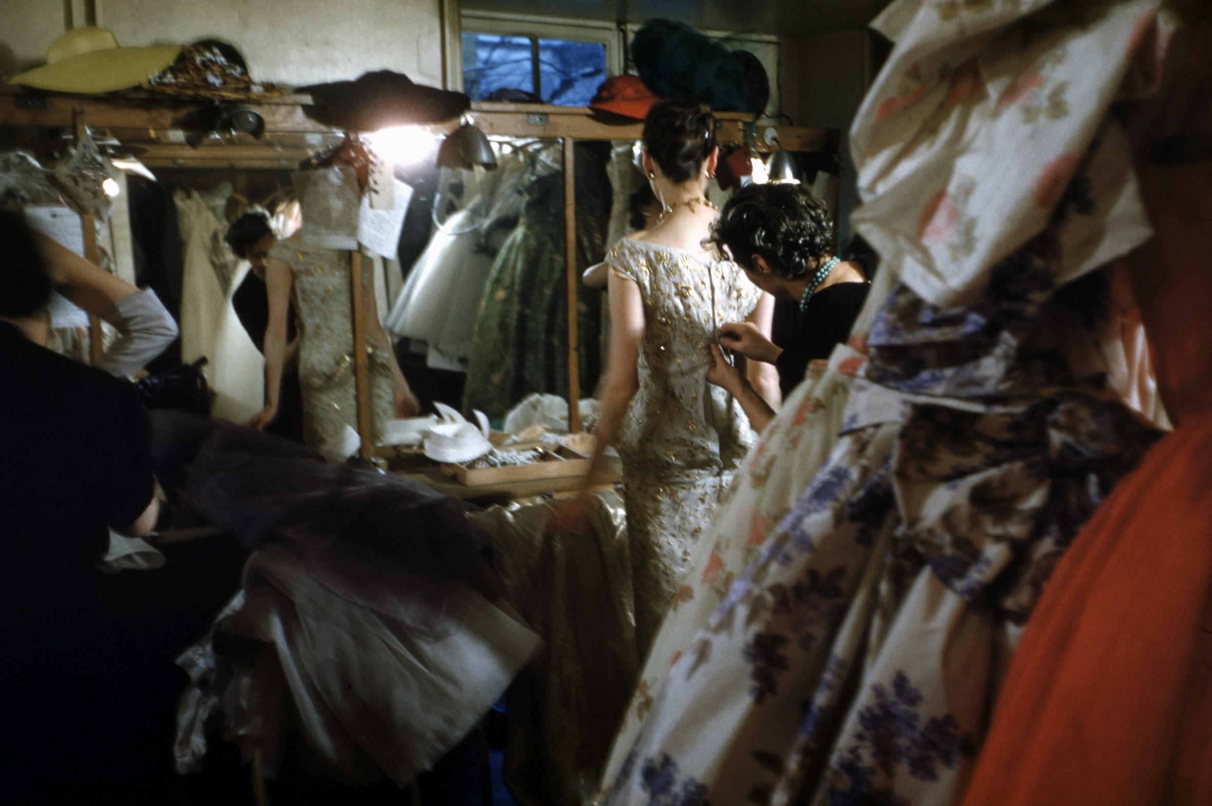 The models’ dressing room