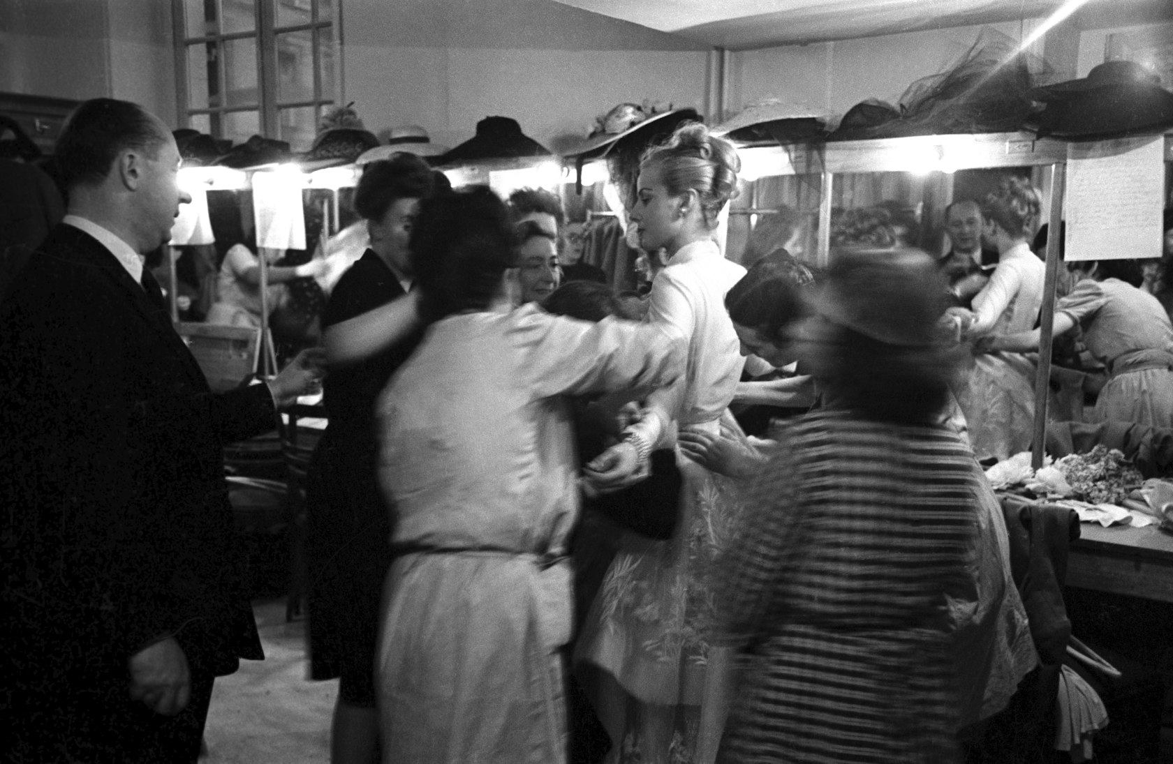 The models’ dressing room